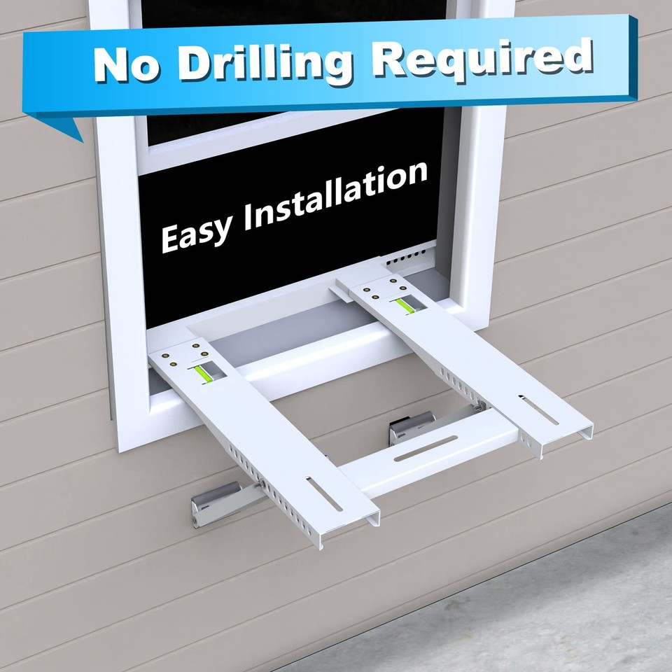 Window Air Conditioner Bracket, Drill-Less Window AC Support Heavy Duty ...