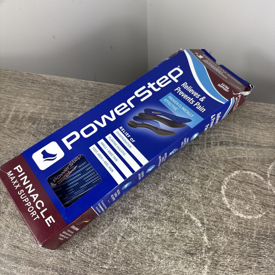 PowerStep Pinnacle Maxx Support Insole Inserts Orthotic Arch Men Sz 12 ...