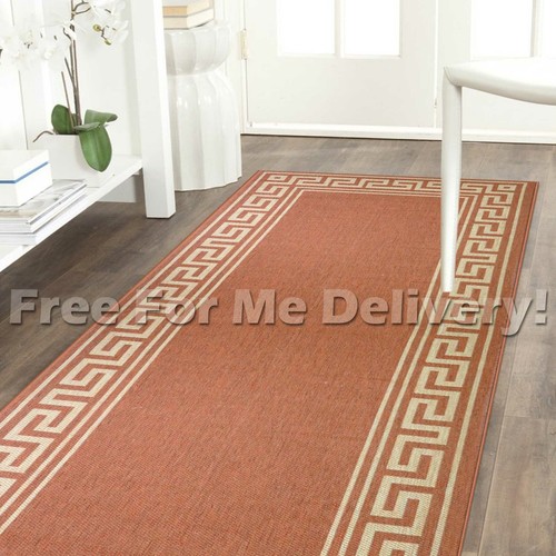 ALFRESCO GREEK KEY TERRA INDOOR/OUTDOOR FLOOR RUG RUNNER 80x340cm ...