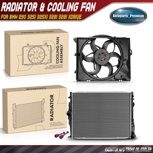 Radiator & Cooling Fan Assembly Kit for BMW E90 325i 325xi 328i 328i ...