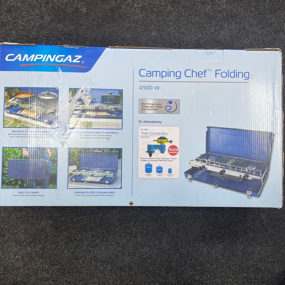Campingaz Camping Chef Folding Double Burner Stove Portable Cooker With ...