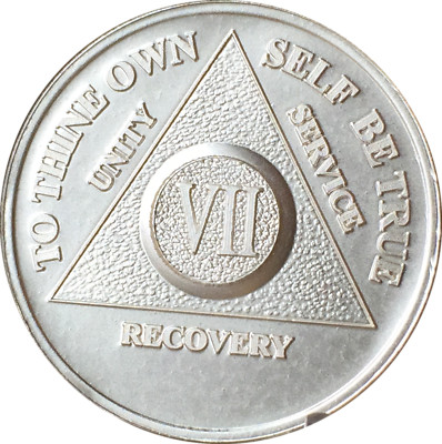 7 Year .999 Fine Silver AA Alcoholics Anonymous Medallion Chip Coin VII ...