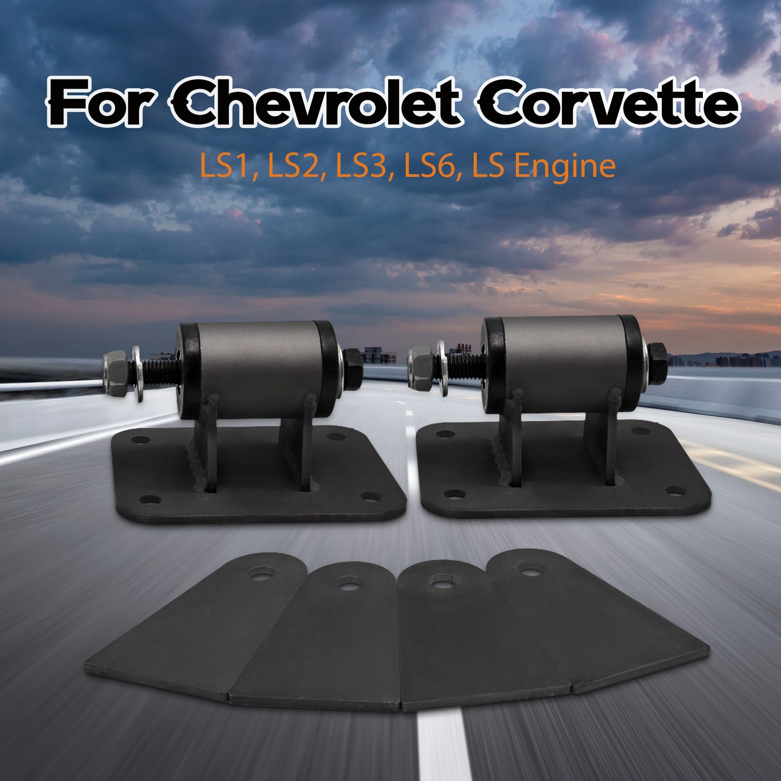 Engine Motor Mounts (LS Conversion Swap) Universal for LS1, LS2, LS3 ...