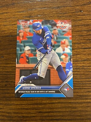 George Springer Opening Day 2023 MLB TOPPS NOW Card 12 Blue Parallel ...