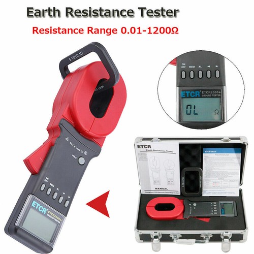 Loop Resistance Meter Clamp on Ground Resistance Tester with Range 0.01 ...