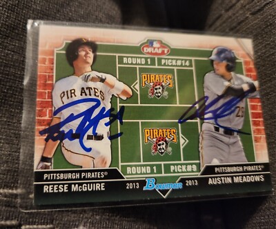 Reese McGuire Austin Meadows Autograph Signed 2013 Bowman Pittsburgh ...