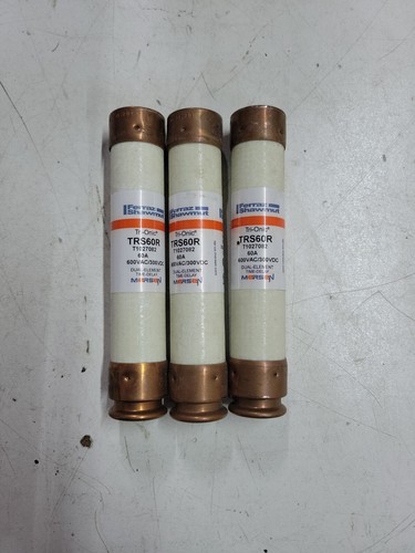 LOT OF 3 Mersen Ferraz Shawmut TRS60R Tri-Onic Time Delay Fuses 60 Amp ...