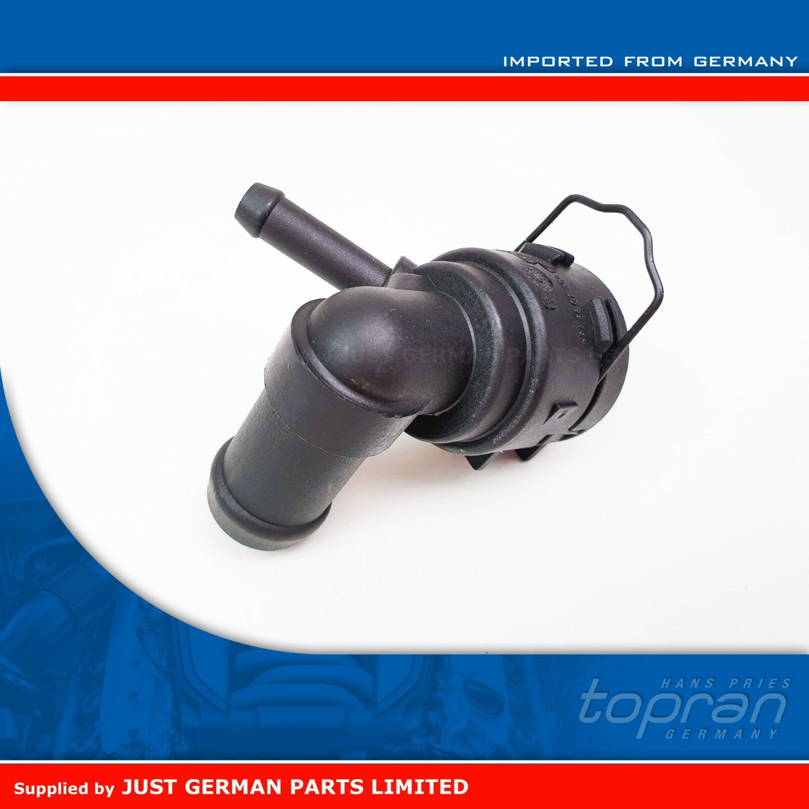 Coolant Hose Coupling Flange with Clip + Seal - VW Audi Seat Skoda ...