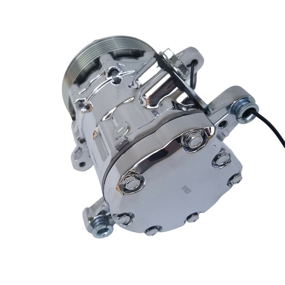 Chrome Mini Sanden SD7 7176 Style AC Air Compressor R134 - Serpentine ...