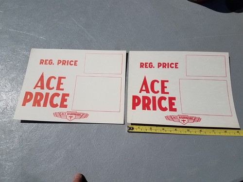 NOS c. 1960s Ace Hardware Price Sign Display Signs Lot of 2 | eBay