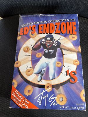 Ed McCaffrey Ed's Enzone O's 14 Ounce Cereal Box Honey Nut Toasted Oats ...