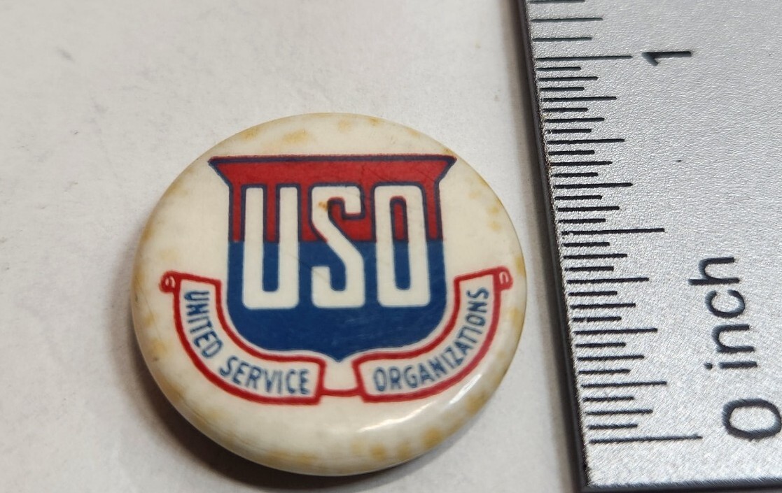 Vintage Military United Service Organization WWII Era Pinback Lapel ...
