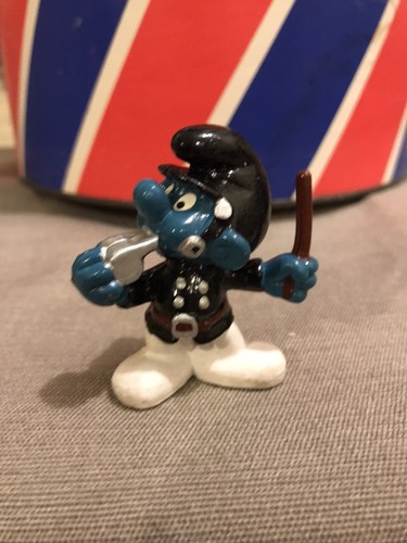 Smurfs Policeman Smurf Police Figure Cop Whistle Vintage Toy Figurine ...