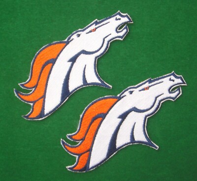LOTS 2pcs Denver Broncos Iron On Embroidered Badge Patch Applique 3.5 ...