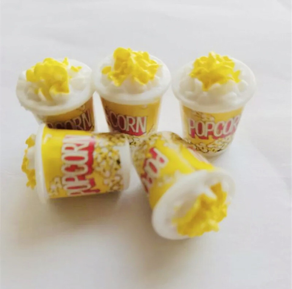 Barbi Dollhouse Miniature Food Mini Popcorn Buckets Boxes Bags Tiny Lot ...