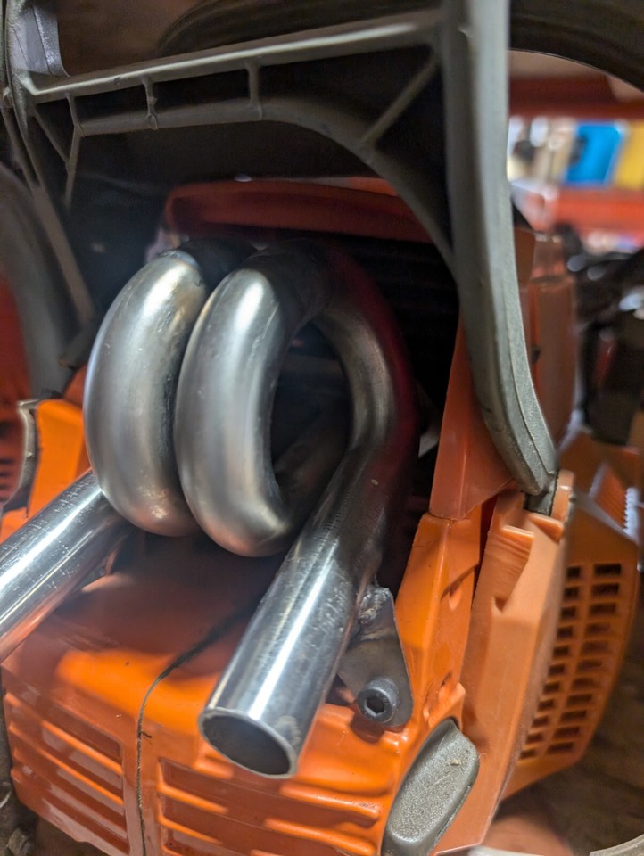 Husqvarna 372xp ram horn extreme dual port muffler mod pipe 365 372 XP ...