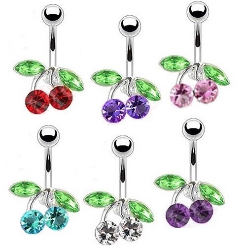 Gem Belly Bar - 200+ Designs/Colours - Belly Button Body Piercing Navel ...