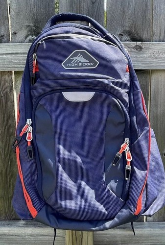 High Sierra Backpack Blue Red Large Laptop Holder Travel Work Hiking ...