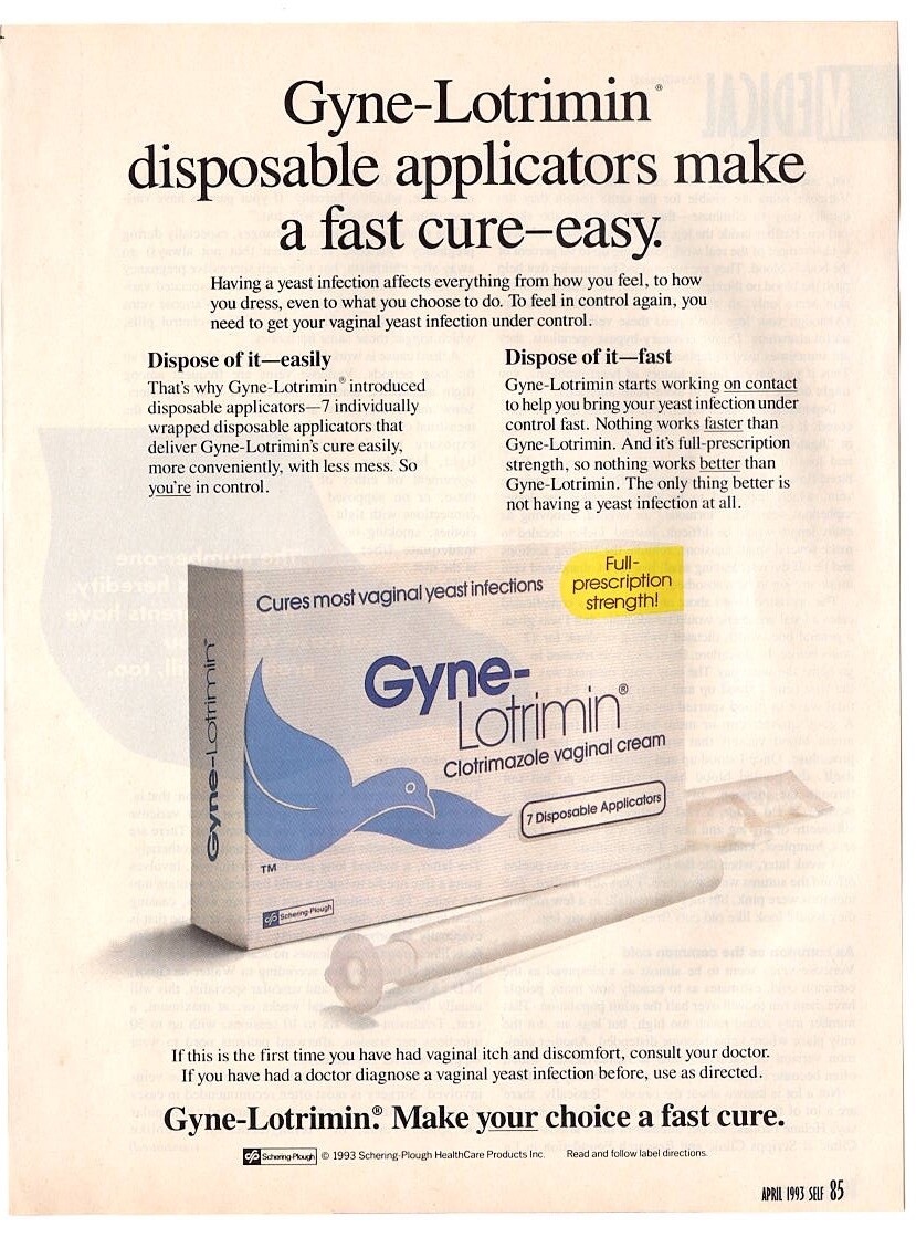 vintage 1990s magazine print ad Gyne-Lotrimin® feminine health care v2 ...