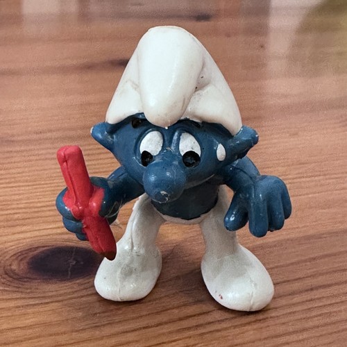 Smurfs Student School Desk Smurf 40220 Figure Super-Smurf Original ...