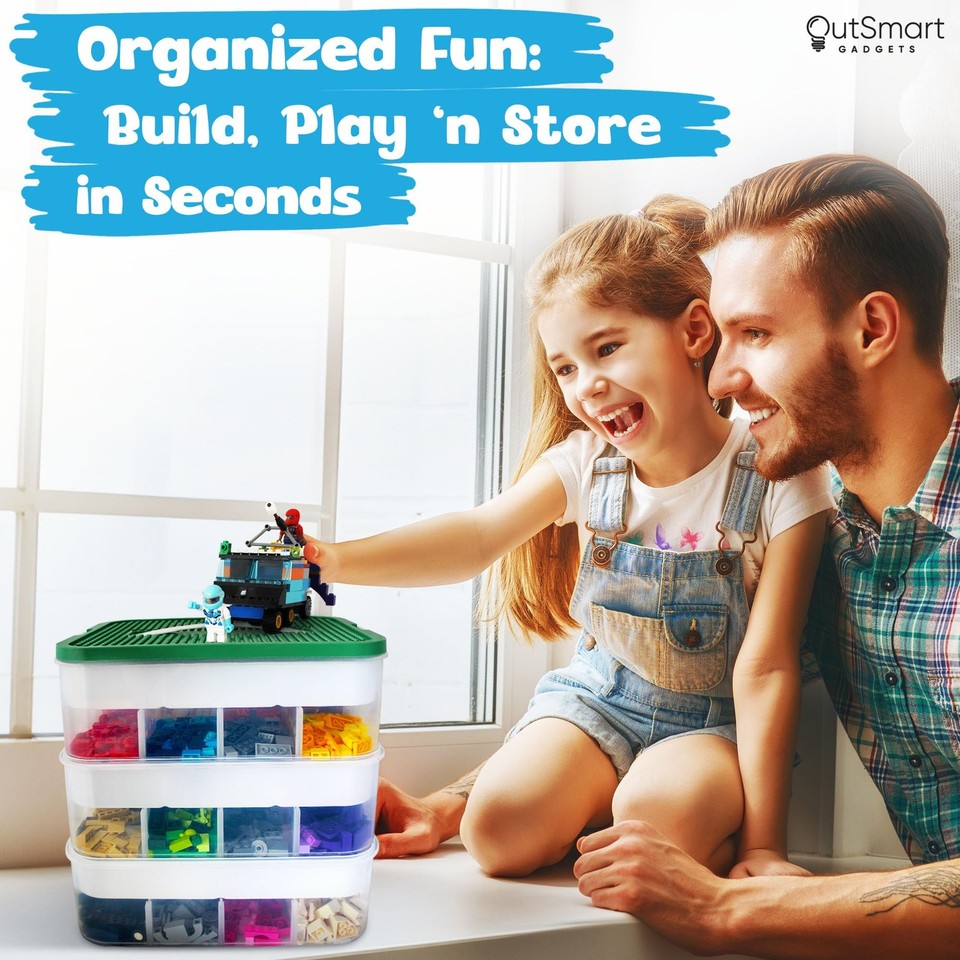 Stackable Toy Storage Organizer Bin for Lego, Building Bricks, Dolls ...