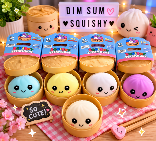Squishy Dim Sum Dumplings Mystery Squeeze Stress Reliever Toy 1 Random ...
