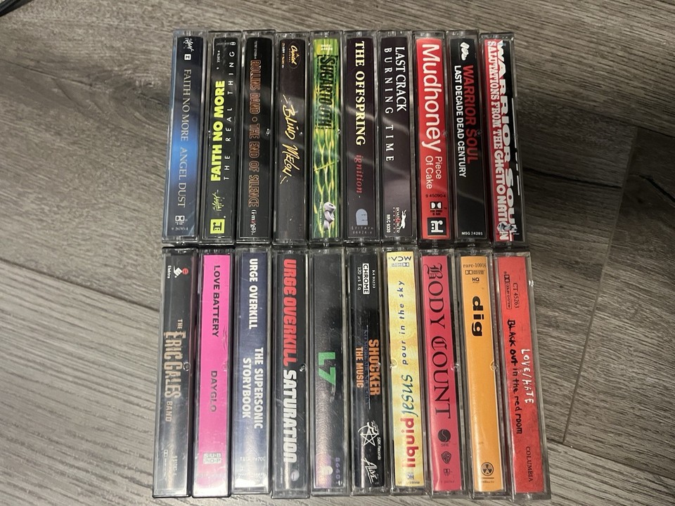 20 Rare 90s Alt-Rock/Metal Cassette Tapes Lot Faith No More Offspring ...