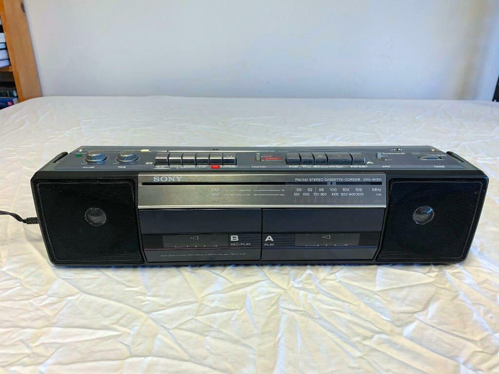 Sony CFS W301 Am FM Dual Cassette Portable Radio Boombox Recorder for ...