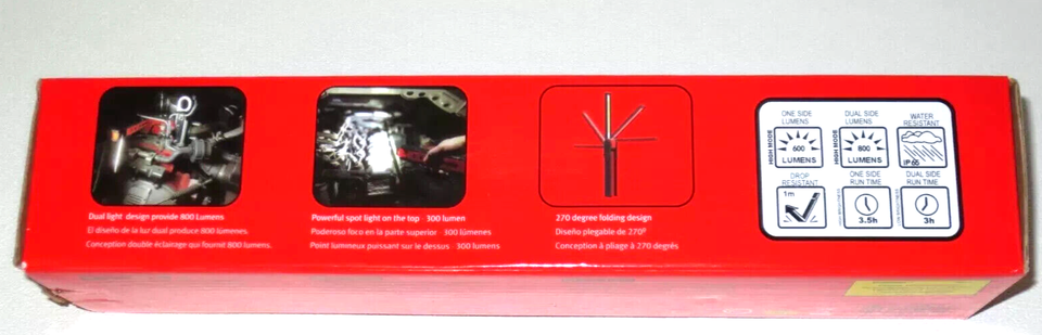 SNAP ON TOOLS Dual-Sided FLEX LIGHT ECARD062 RED 800 Lumens ...