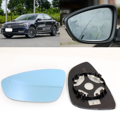 Rearview Mirror Blue Glass Side Mirror Wide Angle Heated For VW Passat ...
