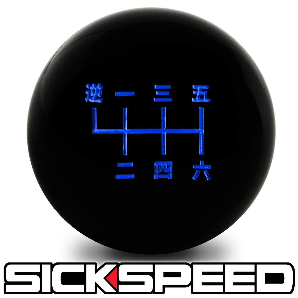 BLACK SHIFT KNOB BLUE JAPANESE NUMBERS SPEED SHORT THROW SHIFTER 10X1 ...