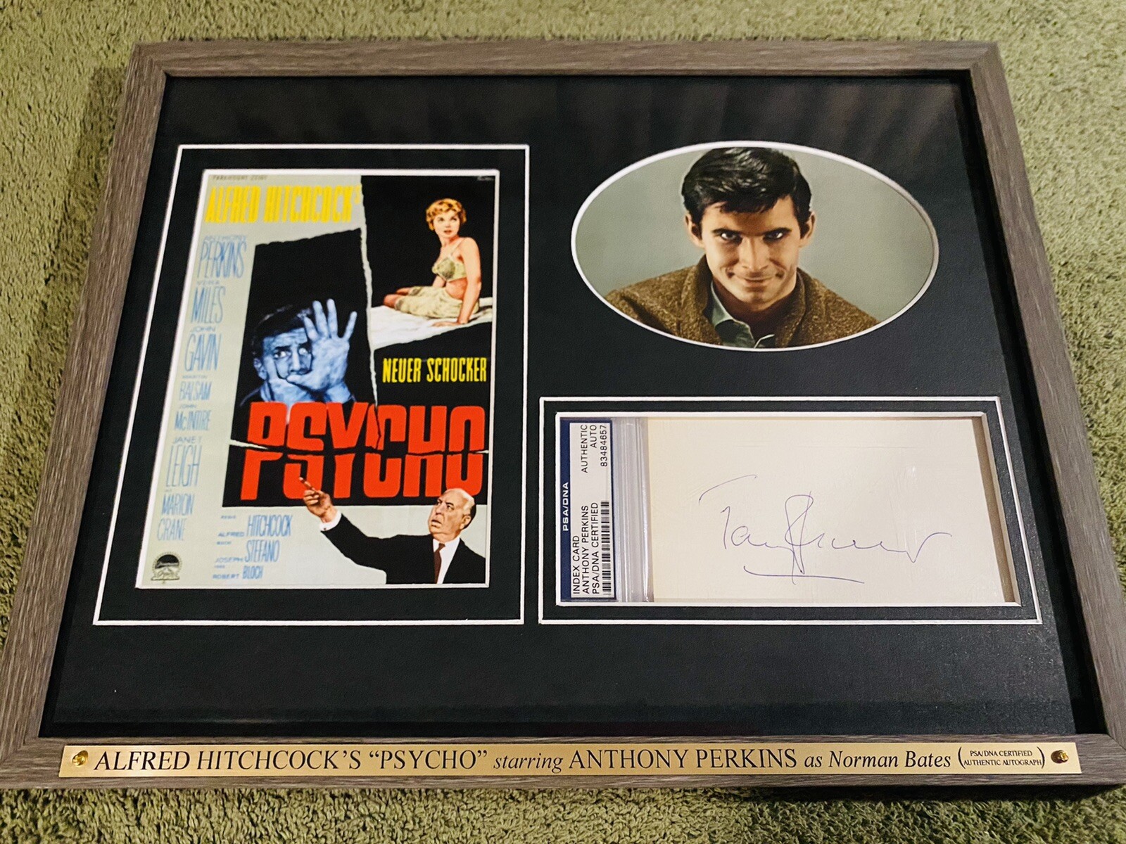 ANTHONY PERKINS Signed PSA Autograph ALFRED HITCHCOCK PSYCHO Framed no ...
