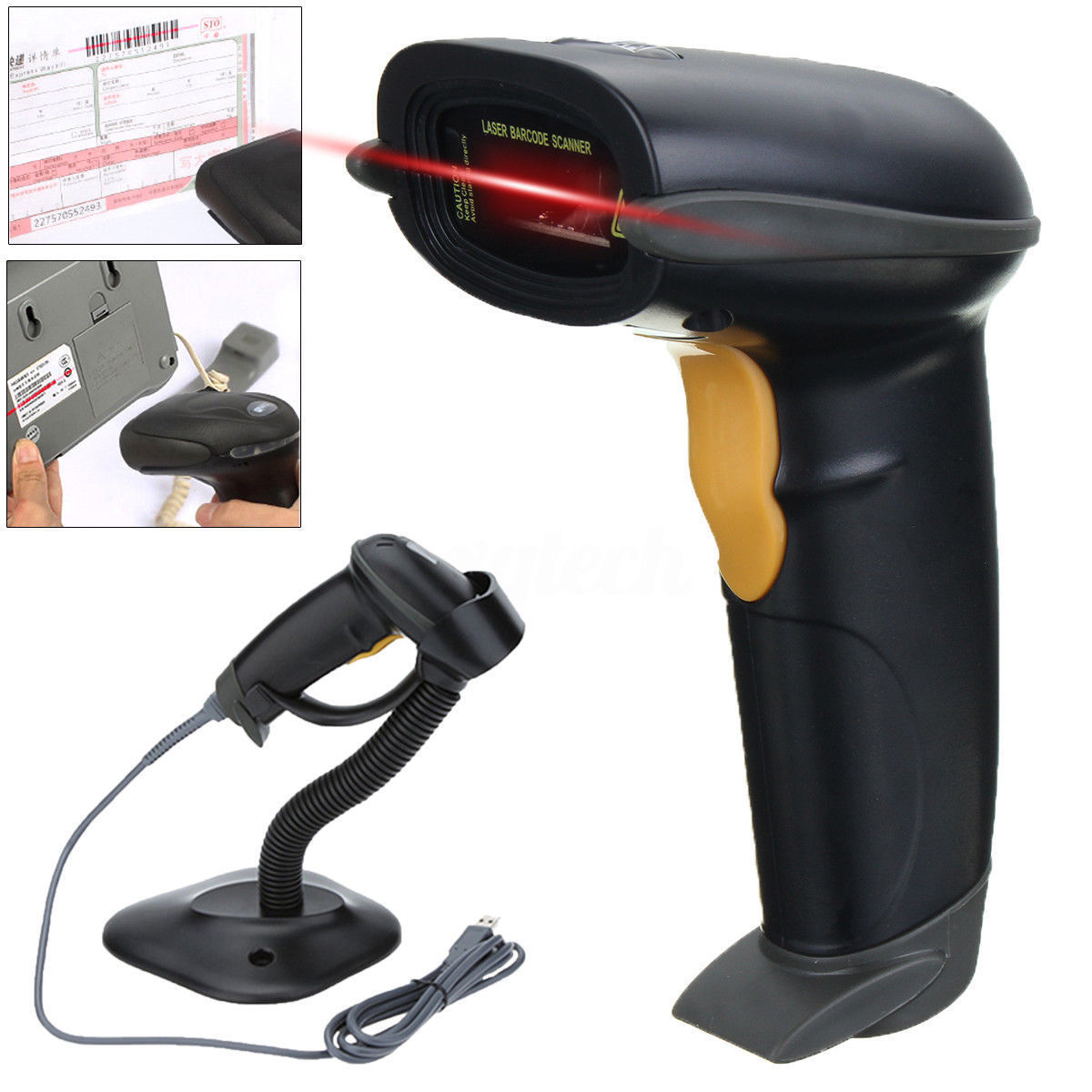 Automatic USB Laser Barcode Bar Code Scanner Reader Decoder POS Wired ...