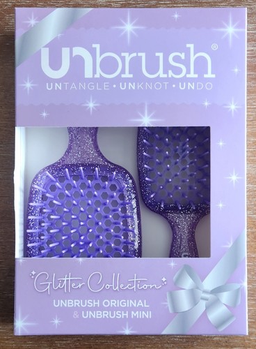 UNbrush Untangle Unknot Purple Glitter Full Size & Mini Size Brushes ...