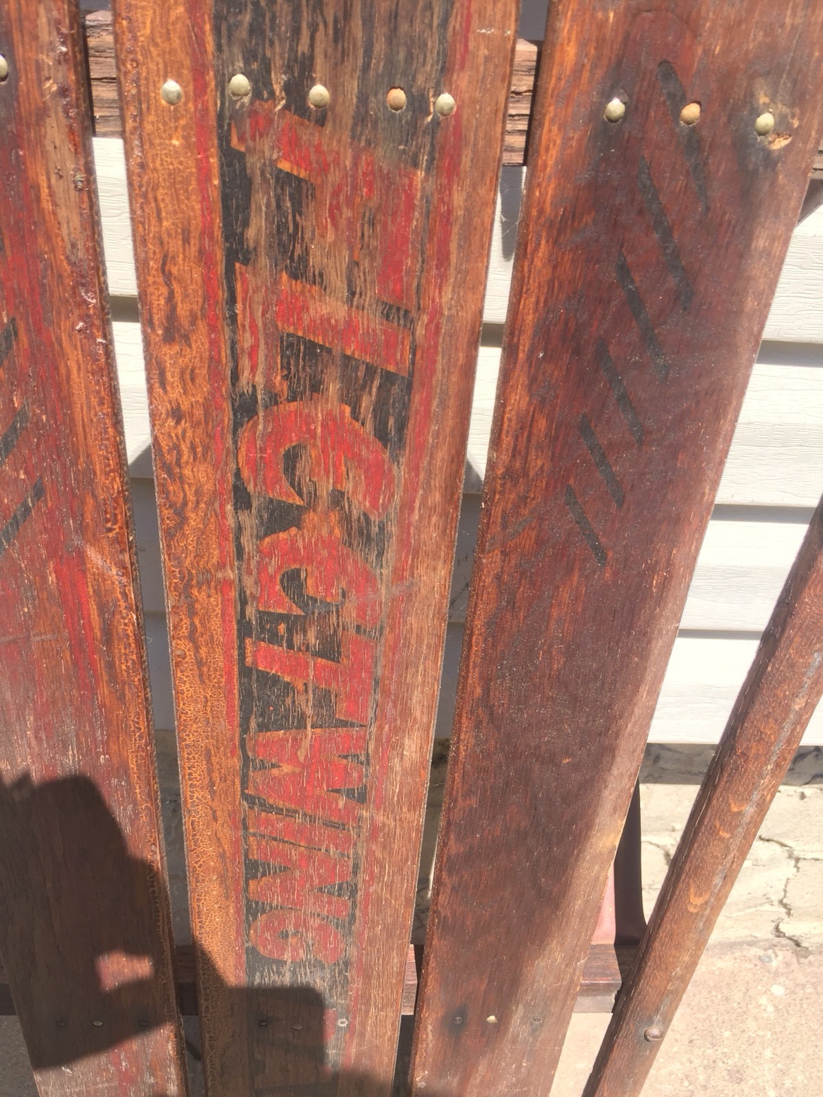 Vintage Fleetwing Racer Wood Metal Snow Sled Antique Auto Wheel Racing ...