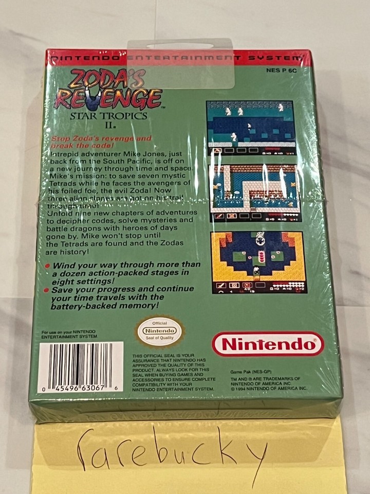 Zoda's Revenge: Star Tropics II (Nintendo NES) NEW SEALED H-SEAM, MINT ...