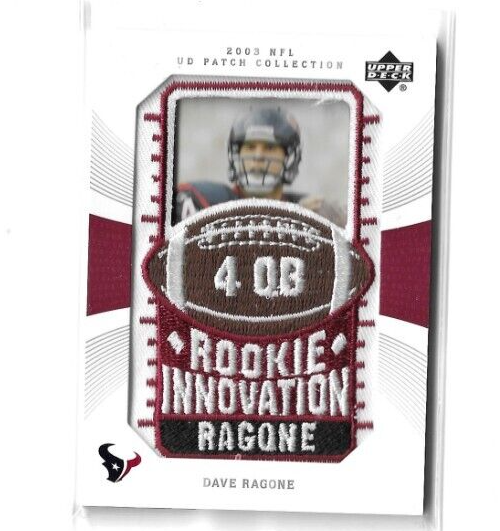 Dave Ragone 2003 Upper Deck NFL UD Patch Collection Rookie Innovation ...
