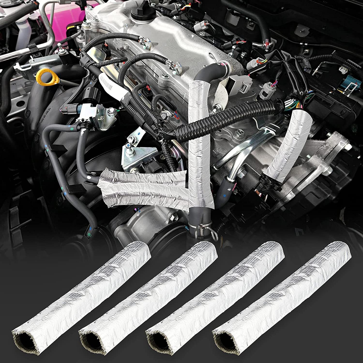 Aluminized Heat Shield Spark Plug Wire10ft Roll For Car Wire Loom Line ...