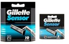 10 Gillette Sensor Razor Blades Cartridges Refills Shaver Handle Fit ...