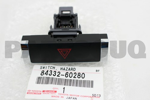 8433260280 Genuine Toyota SWITCH ASSY, HAZARD WARNING SIGNAL 84332 ...