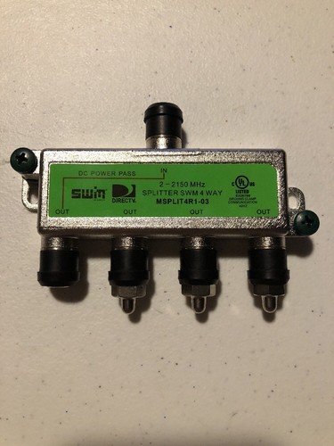 DirecTV 4-Way SWIM Splitter 2-2150MHz MSPLIT4R1-03 SWM Green Label NEW ...