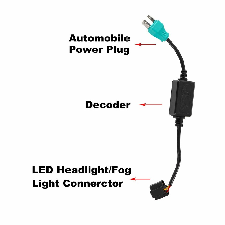 H4 9003 LED Headlight Decoder Canbus Adapter Connectors Anti-Flicker ...