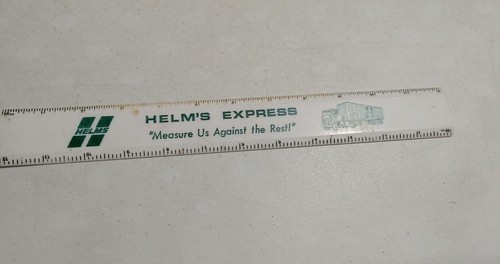 Vintage Helm's Express Tractor Trailer Truck Advertising Plastic Ruler ...