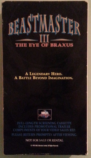 Beastmaster 3: The Eye of Braxus (VHS, 1996) for sale online | eBay