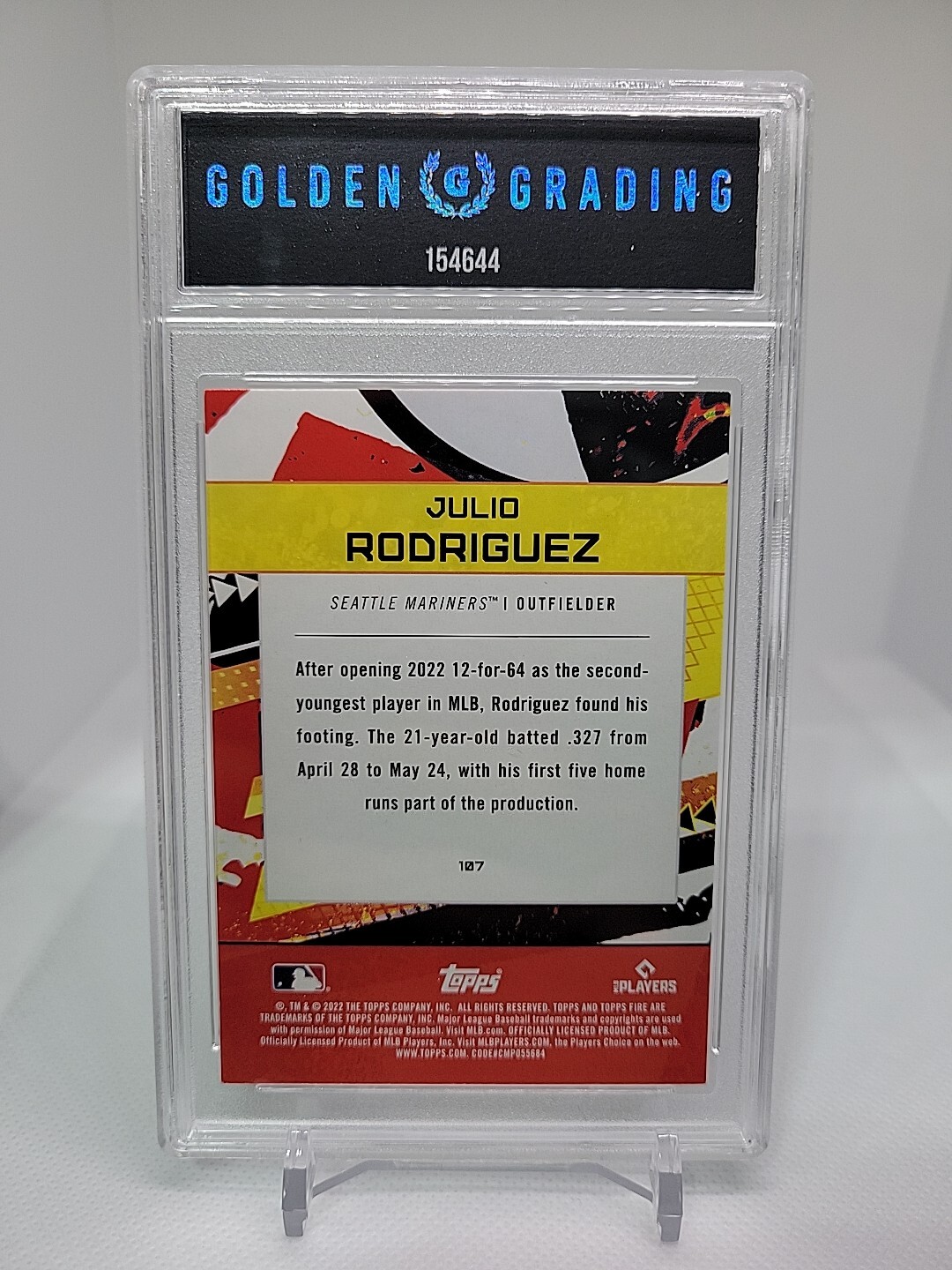 2022 Topps Fire - Julio Rodriguez #107 Gold Minted (RC) for sale online ...
