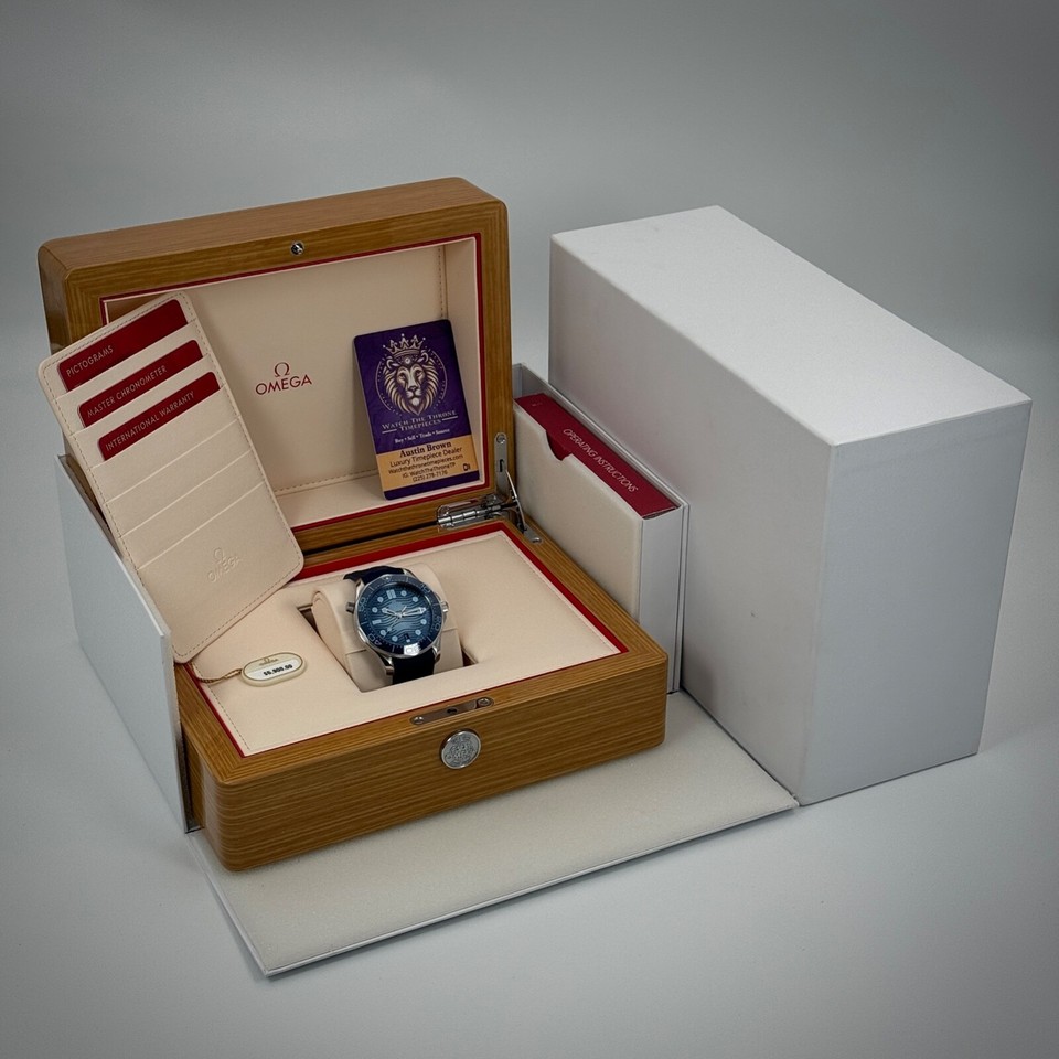 Omega Seamaster Diver 300M Summer Blue Box & Paper 210.32.42.20.03.002 ...