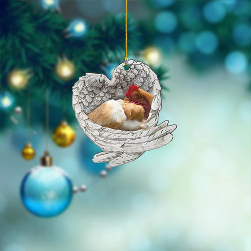 Chicken Sleeping Angel Car Ornament, Chicken Angel Wings Christmas ...