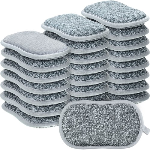 24 Pack Multi Purpose Scrub Sponges Non Scratch Microfiber Sponge ...