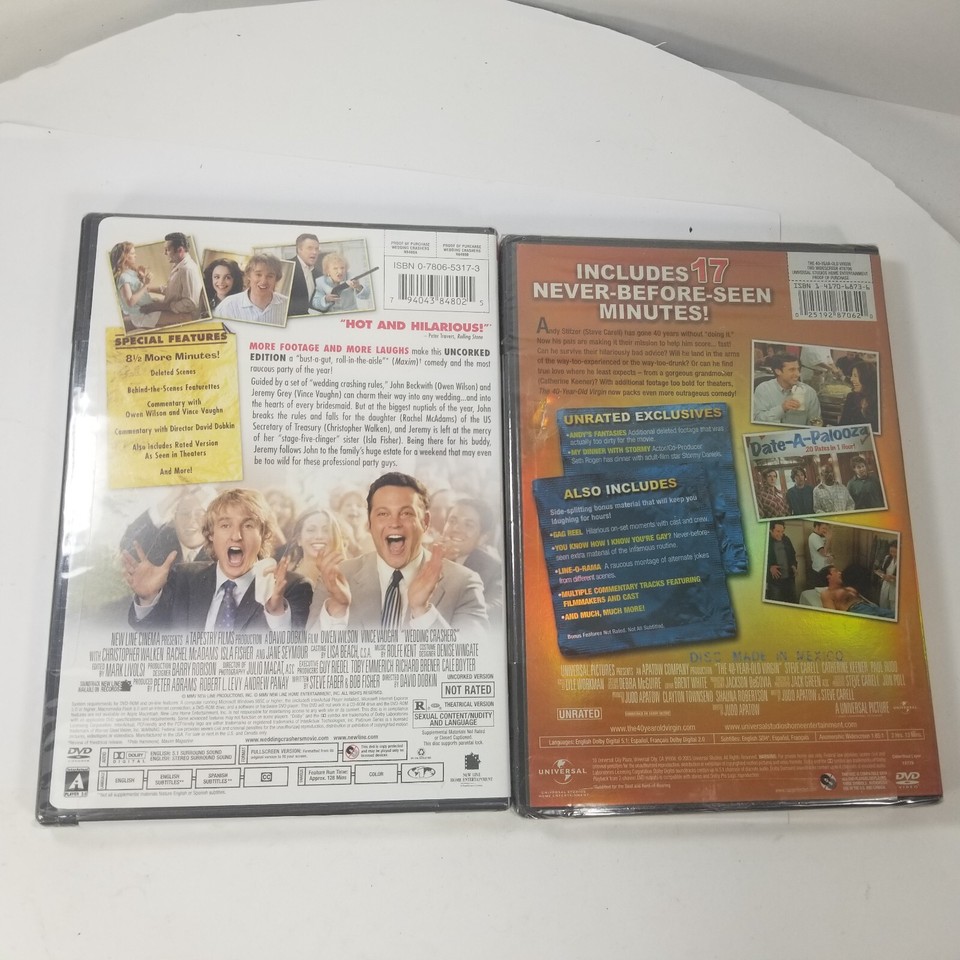 Wedding Crashers Uncorked & 40-Year-Old Virgin Unrated - BRAND NEW ...