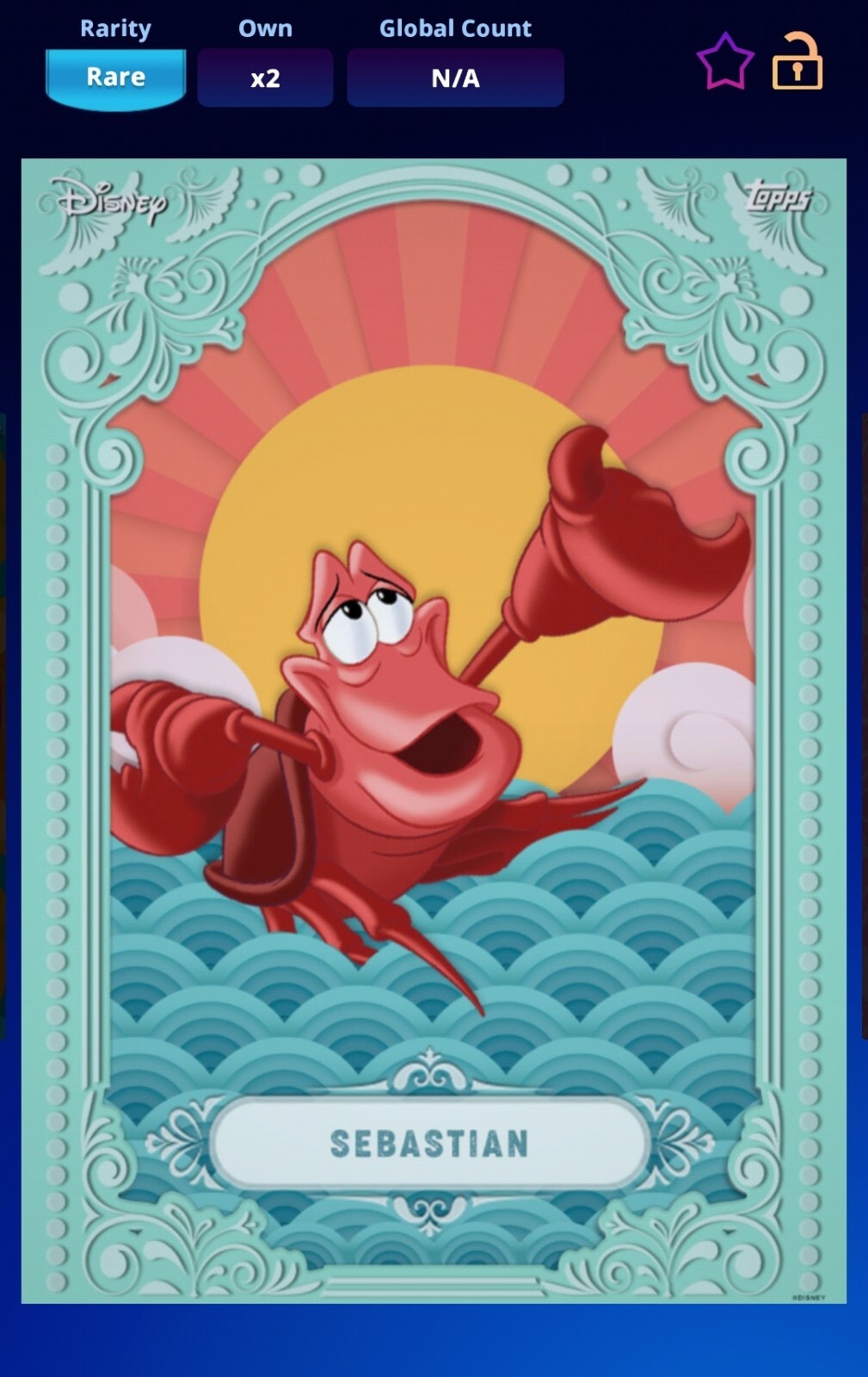 Topps Disney Collect Digital Oceanic Explorers SEBASTIAN Teal Rare | eBay